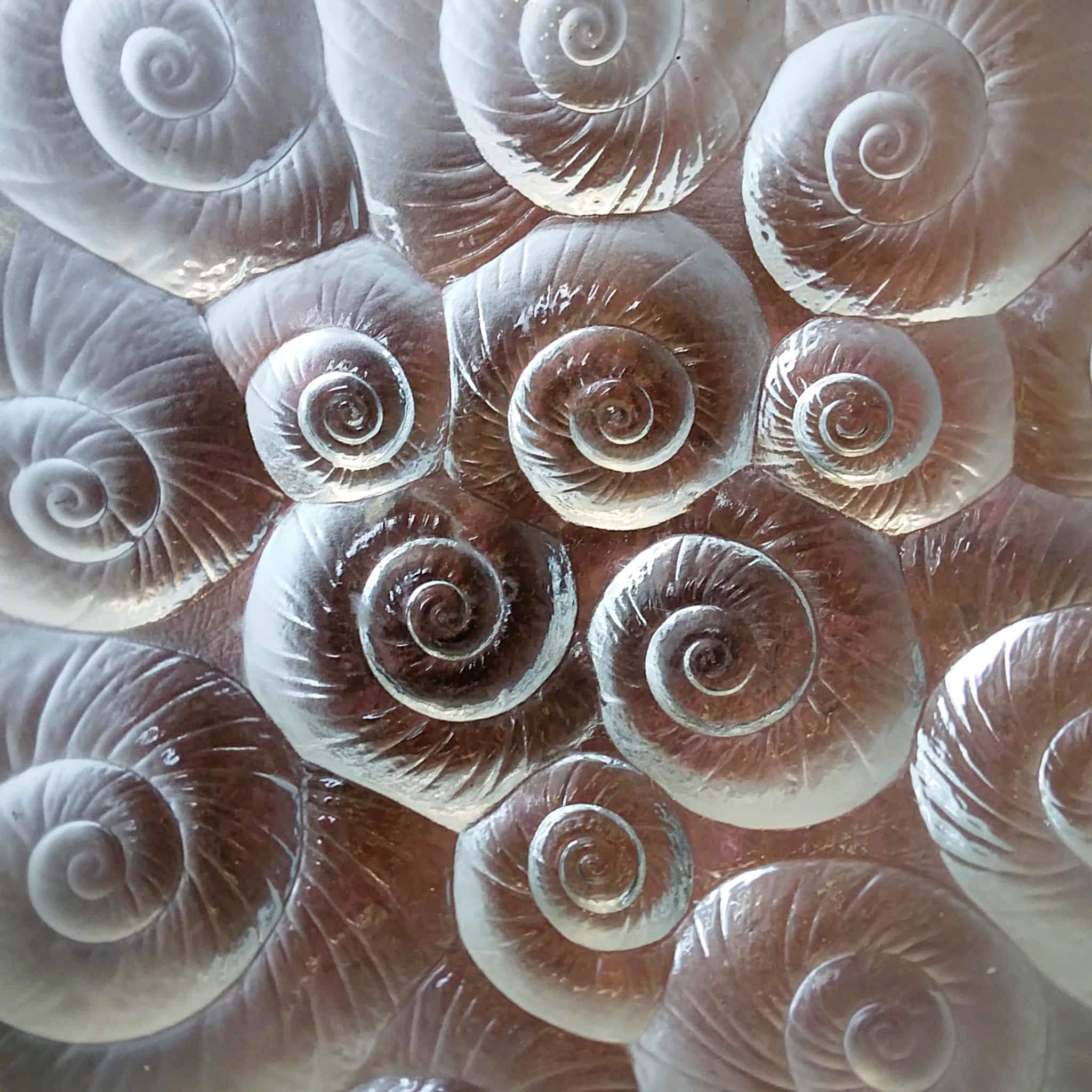 VTG Sculpted Nautilus Crystal Frosted Bowl by per Lütken for Royal ...