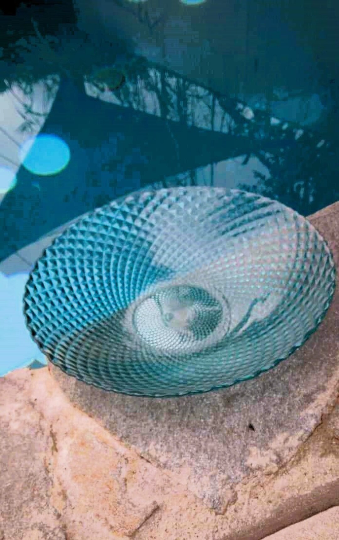 This is an Exquisite Large Diamond Pattern Cut Glass Designer Serving ...