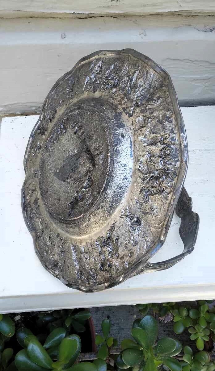 Antique Barbour Intl. S.P. Co Repousse Silverplate Tavern Scene Metal ...