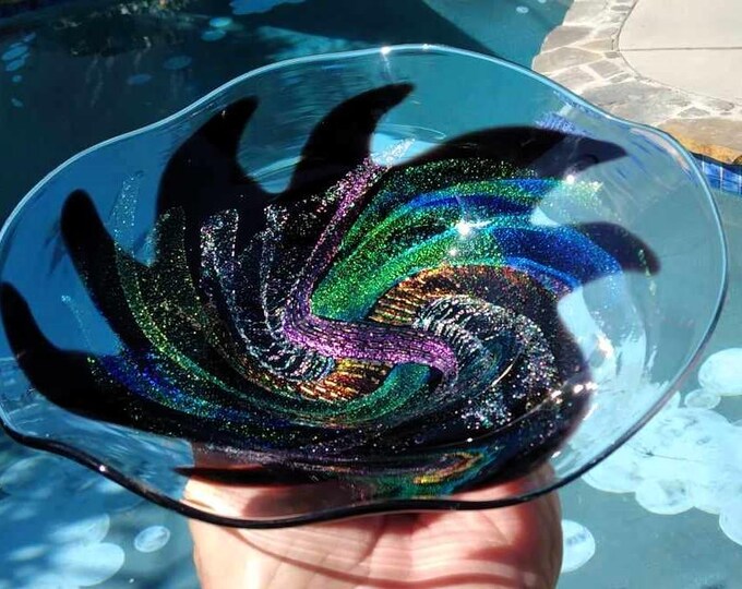 Small SGS Blown Glass Galaxy Vortex Multi Colored Iridescent Fused ...