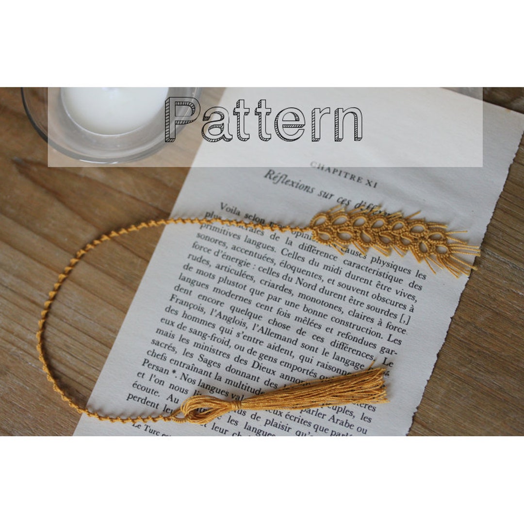 Ear of Wheat Bookmark Tatting Pattern Beginner Bookmarks Tatted Lace ...