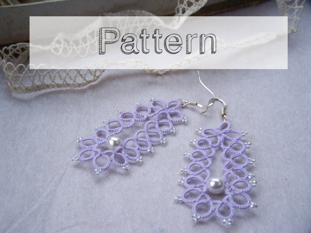 Tatting Pattern for Tatting Earrings - Shuttle Tatting or Needle ...