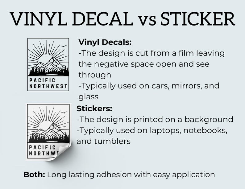 PNW Skiing Hiking Vinyl Decal: Outdoors Car Bumper Sticker - Etsy