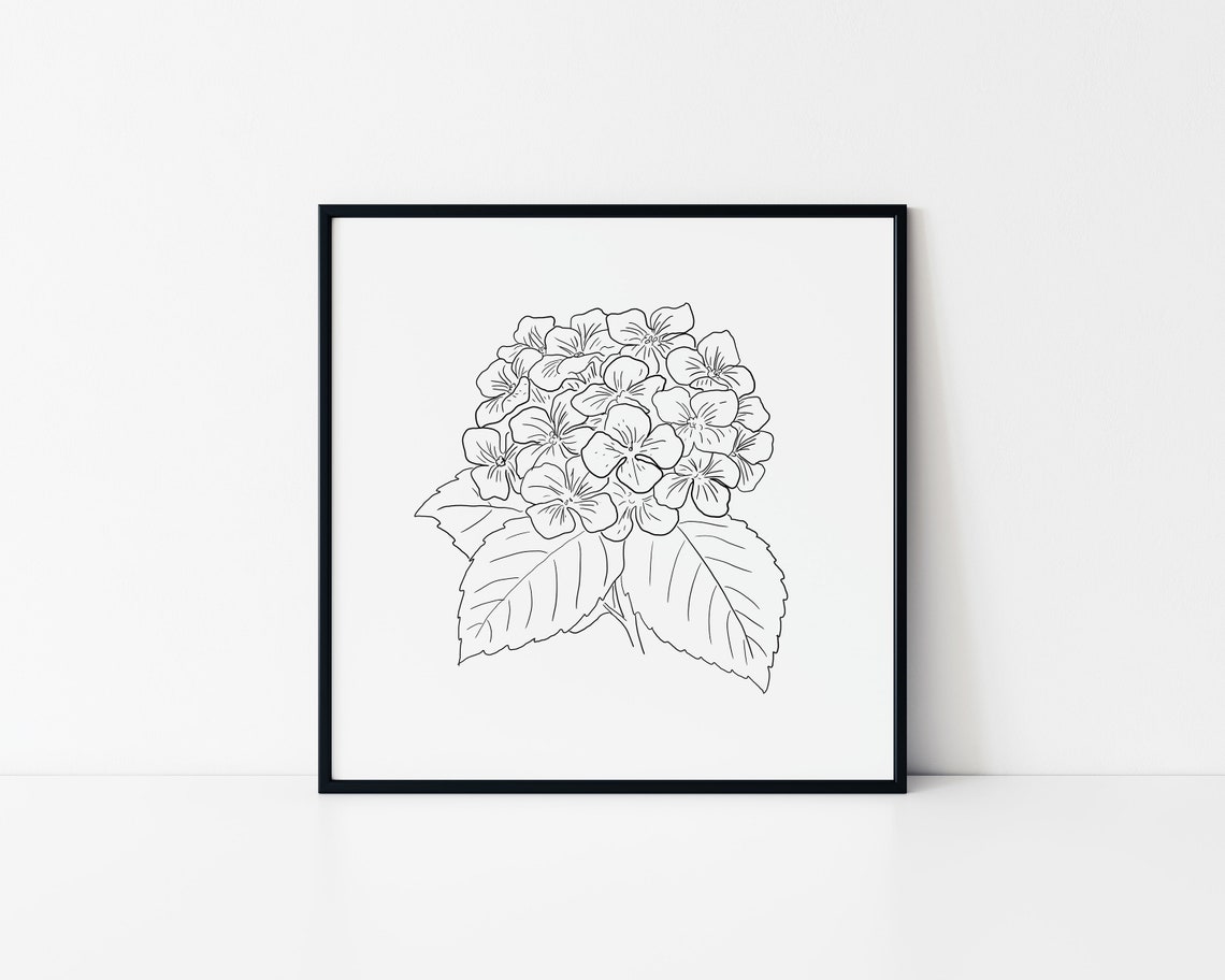 Simple Hydrangea Print for Simple and Easy Wall Art - Etsy