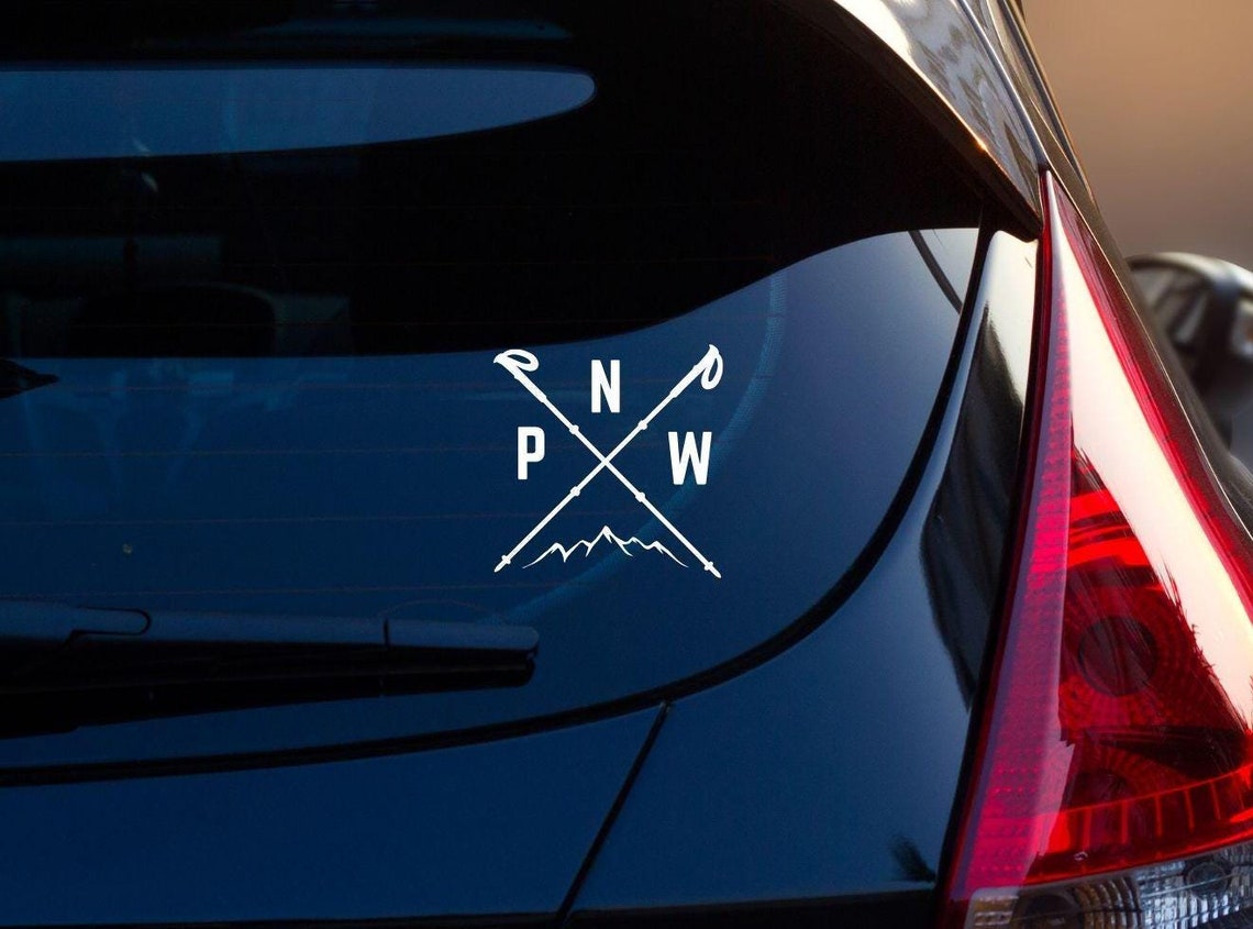 PNW Skiing Hiking Vinyl Decal: Outdoors Car Bumper Sticker - Etsy