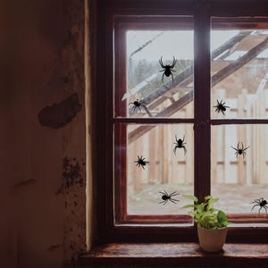 Spider Window Decal Halloween Window Cling Spooky House Decor Vinyl ...
