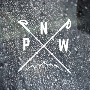 PNW Skiing Hiking Vinyl Decal: Outdoors Car Bumper Sticker - Etsy