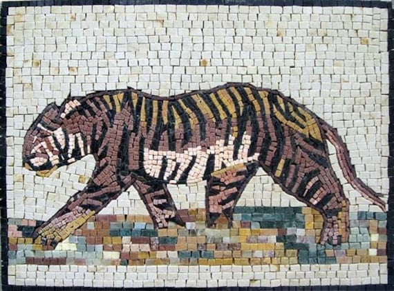 Tiger Mosaic Marble Mosaic | Etsy