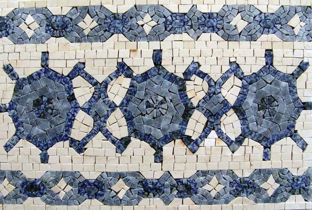 Indigo Blue Mosaic Border - Etsy