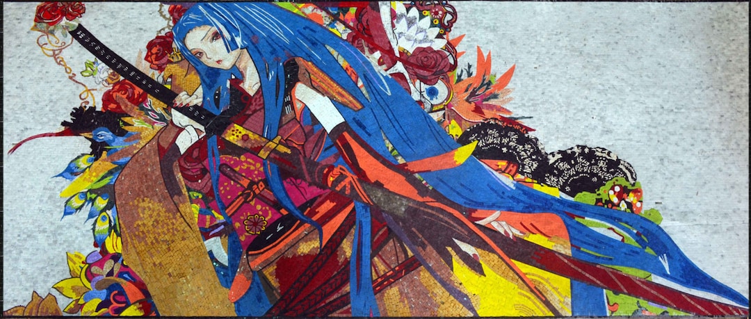 Manga Character Marble Mosaic Mural - Etsy