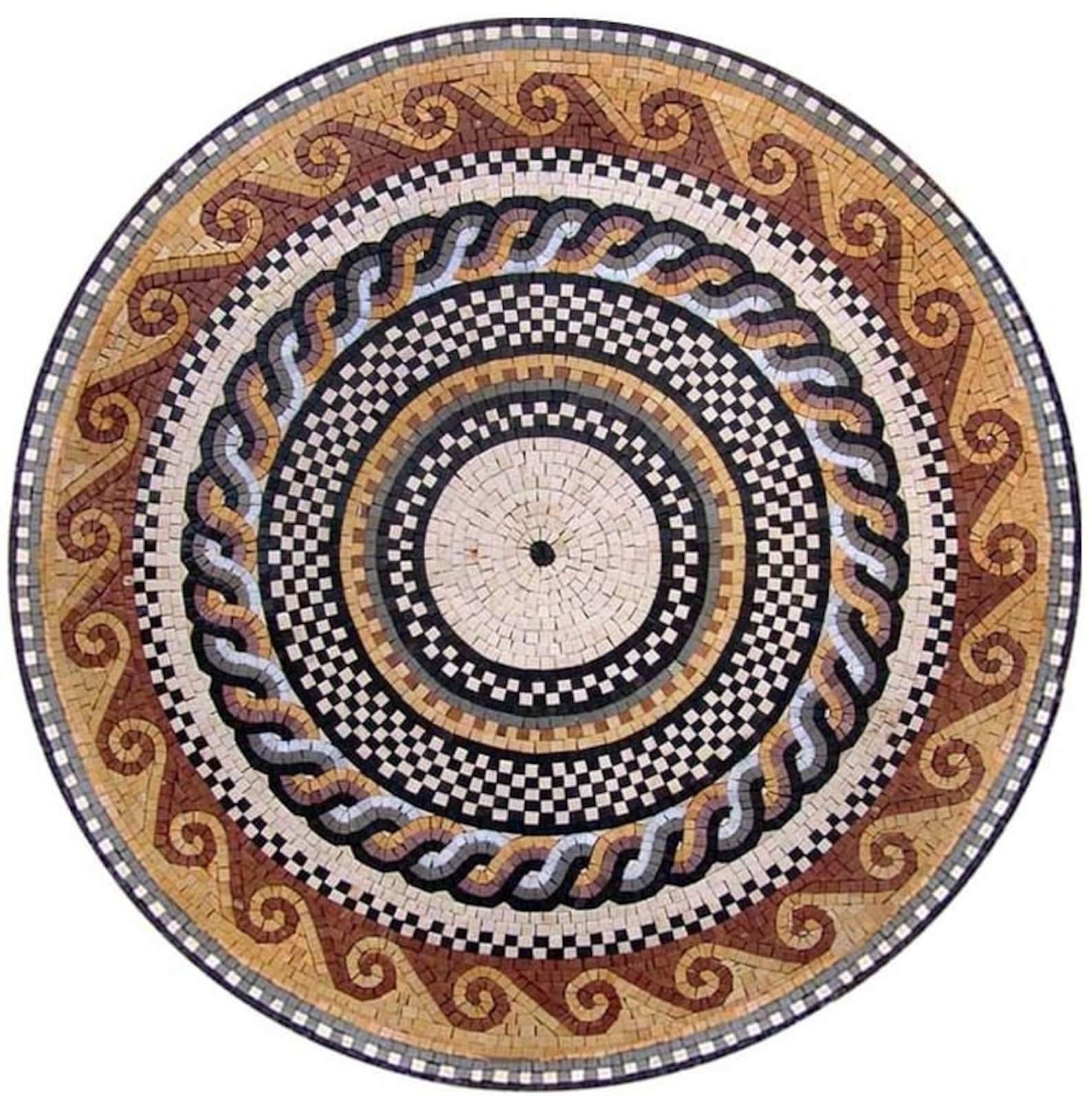Roman Mosaic Art Medallion - Horatio II - Etsy
