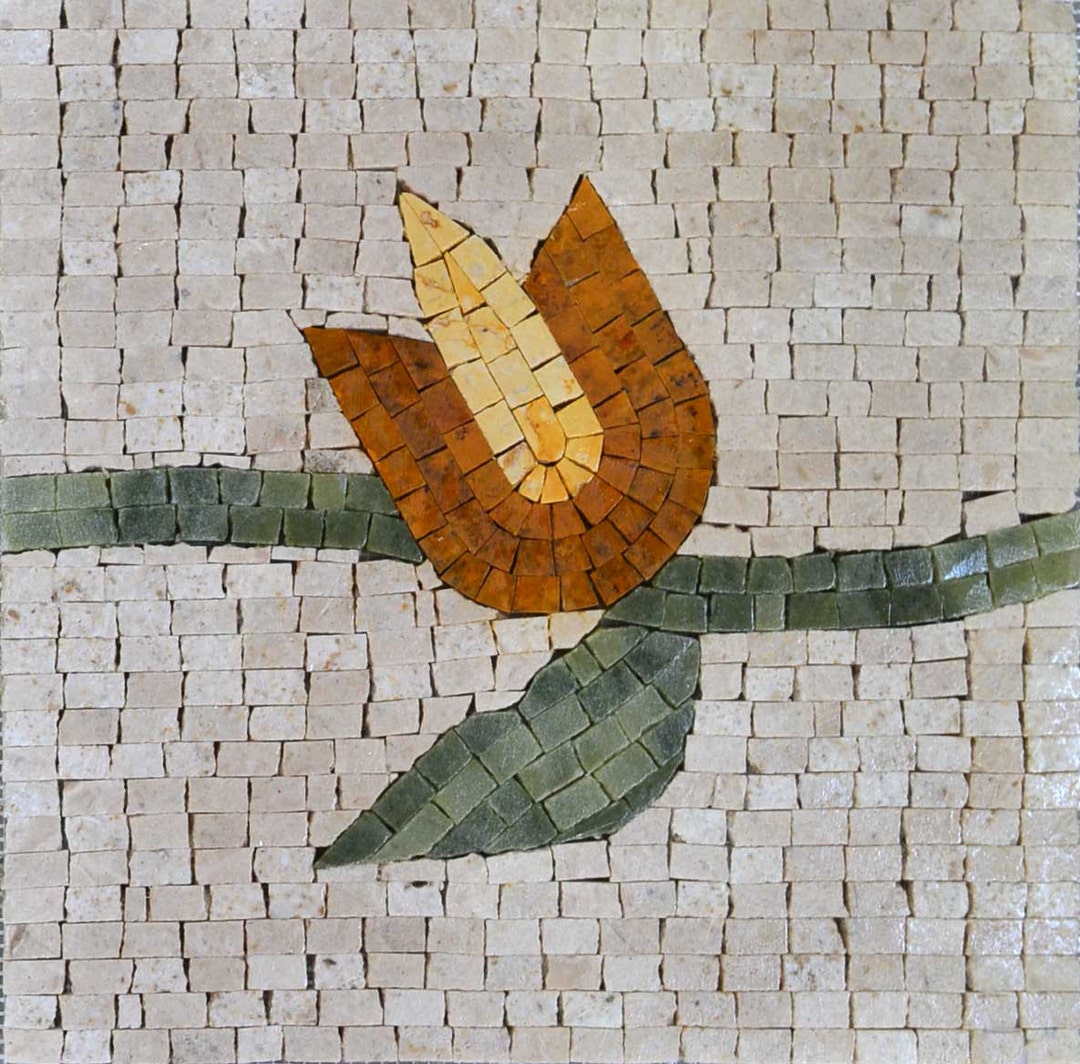 Orange Tulip Handmade Mosaic - Etsy