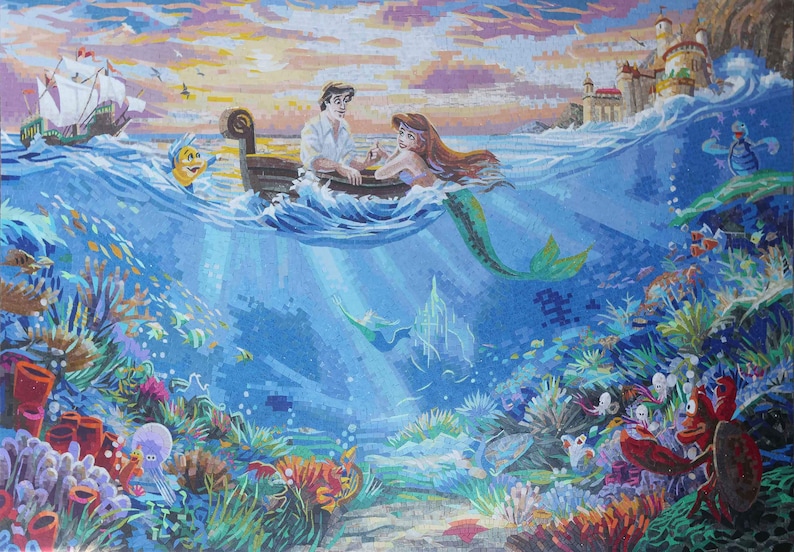 Ariel Marble Mosaic Art – Disney Children's Room Decor - Etsy