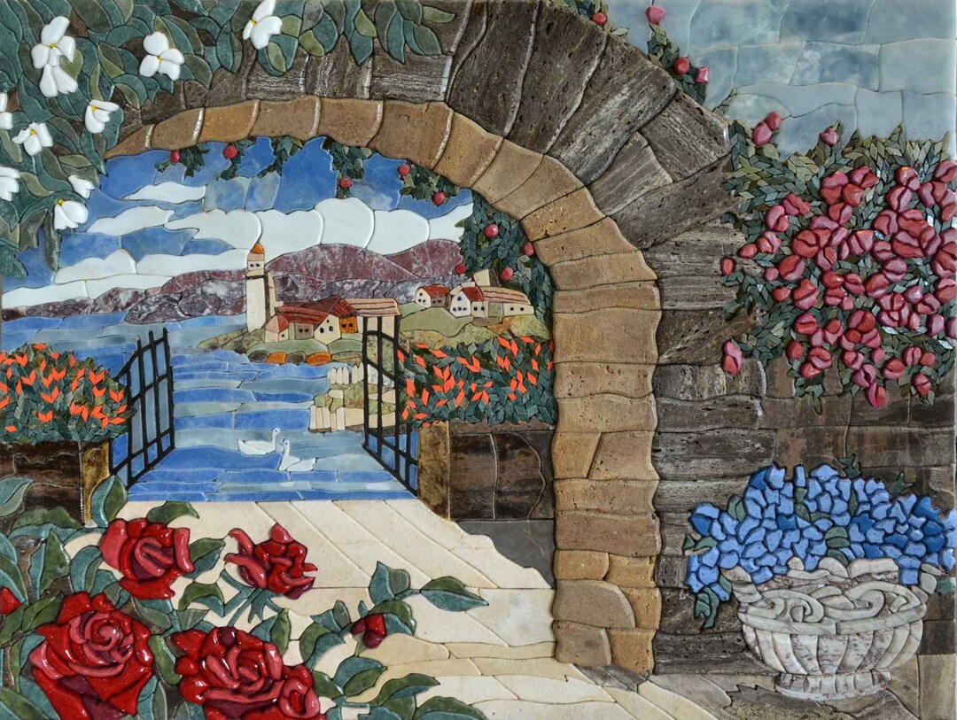 Floral Gate Mosaics Lake - Etsy