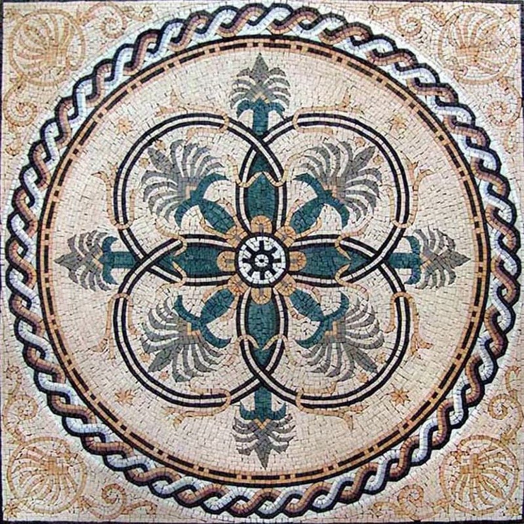 Roman Floral Mosaic Square - Noa - Etsy
