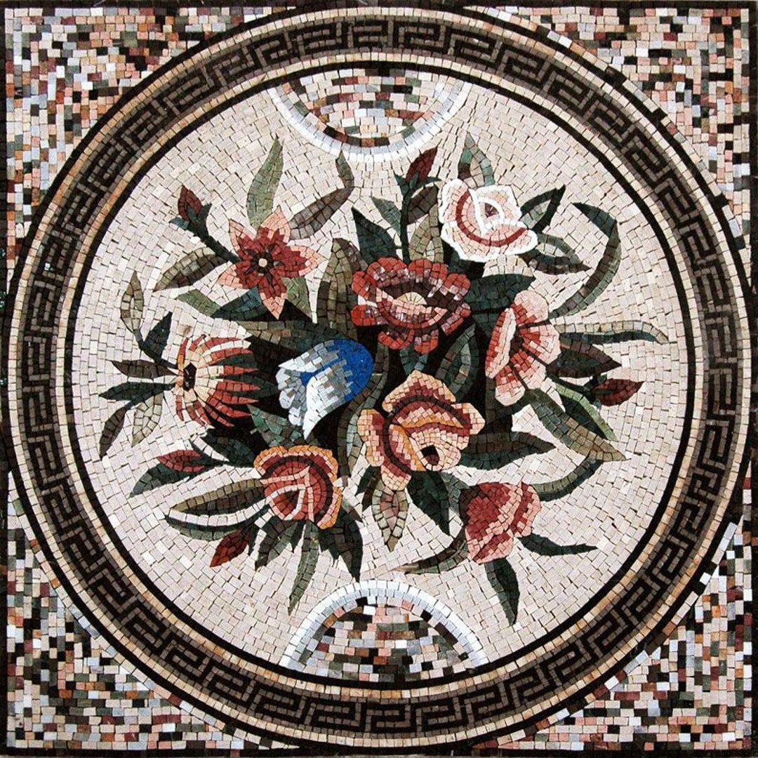 Greek-roman Assorted Floral Mosaic - Etsy
