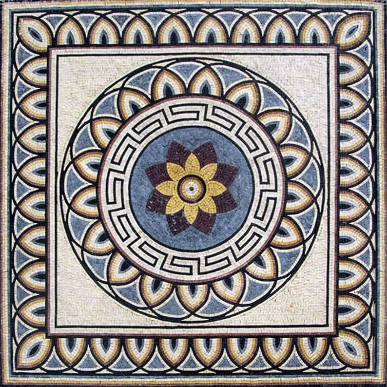 Greco-roman Flower Mosaic - Aquila - Etsy