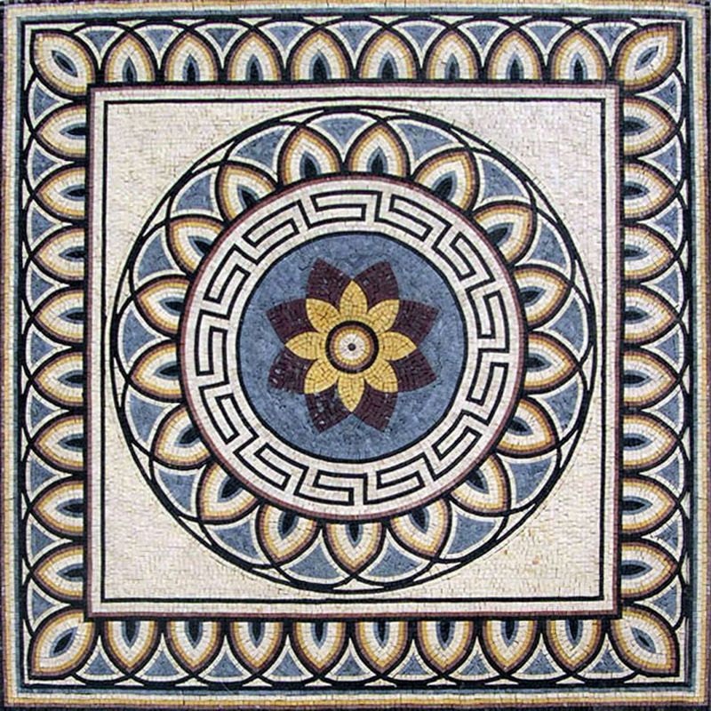 Greco-roman Flower Mosaic Aquila - Etsy