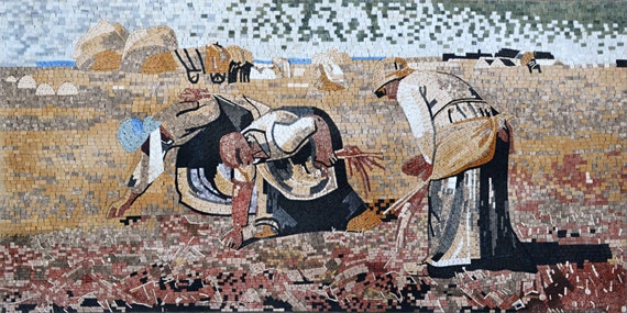 Marble Mosaic Scenery Harvest Hue | Etsy