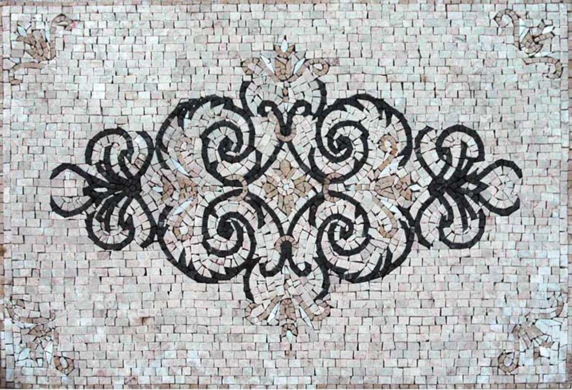 Arabesque Marble Rug Mosaic Symma - Etsy