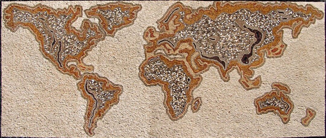 Original World Map Mosaic Design - Etsy