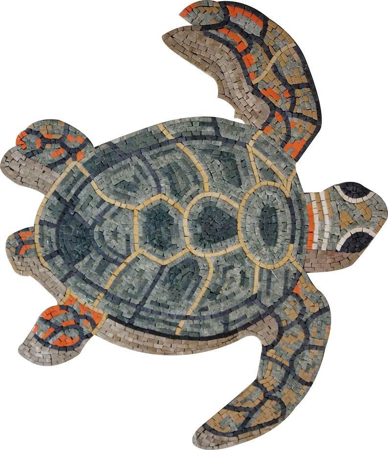 Marble Mosaic Sea Turtle - Etsy