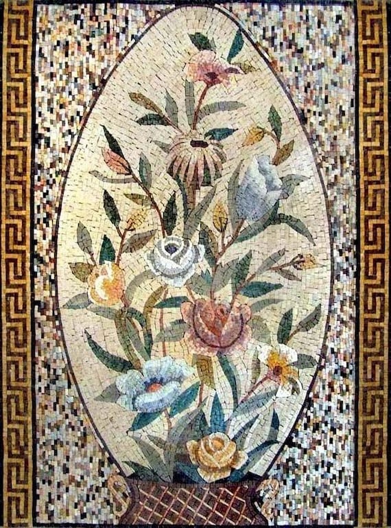 The Floral Egg Mosaic Mural | Etsy