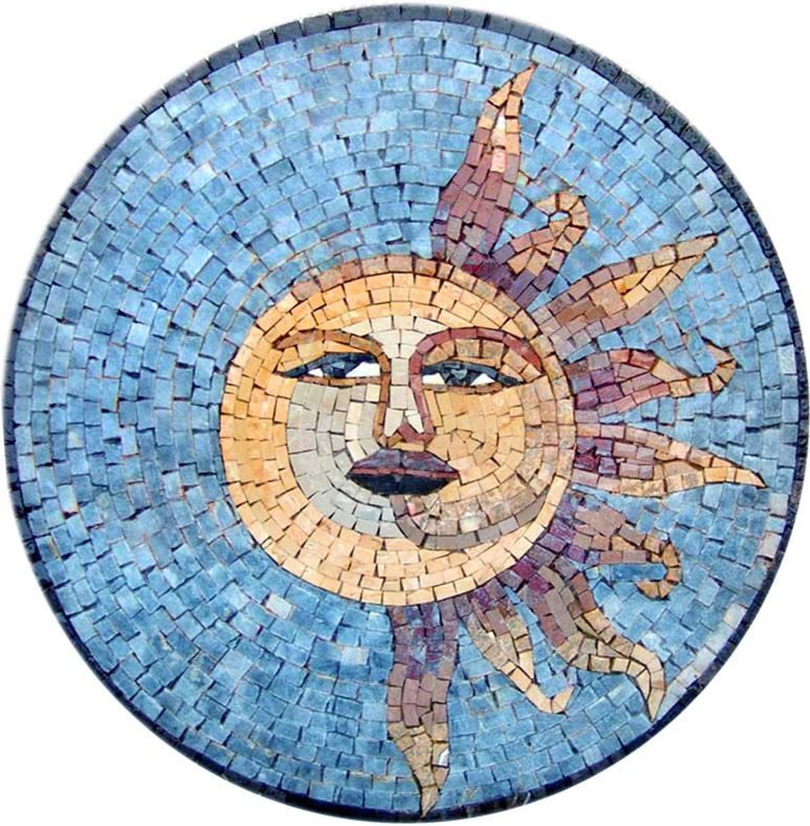 Sun Marble Mosaic Accent Bast - Etsy
