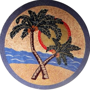 Palms on the Beach Medallion Mosaic - Etsy