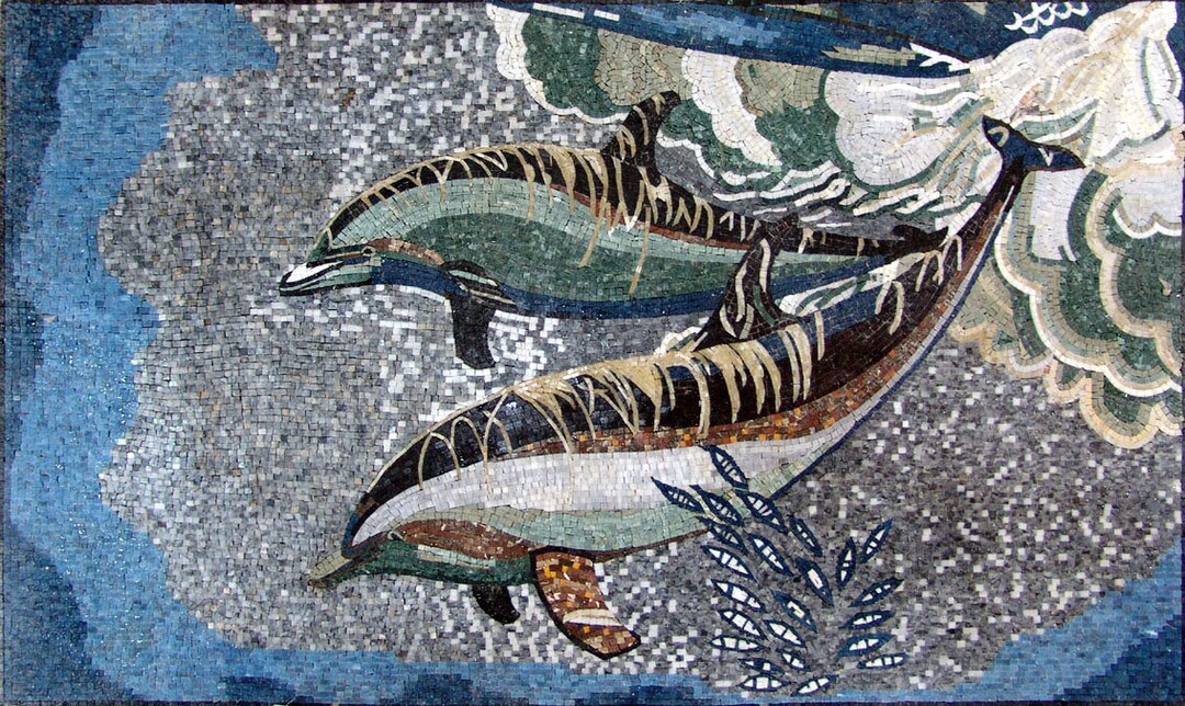 Nautical Mosaic Dolphins Mosaic - Etsy