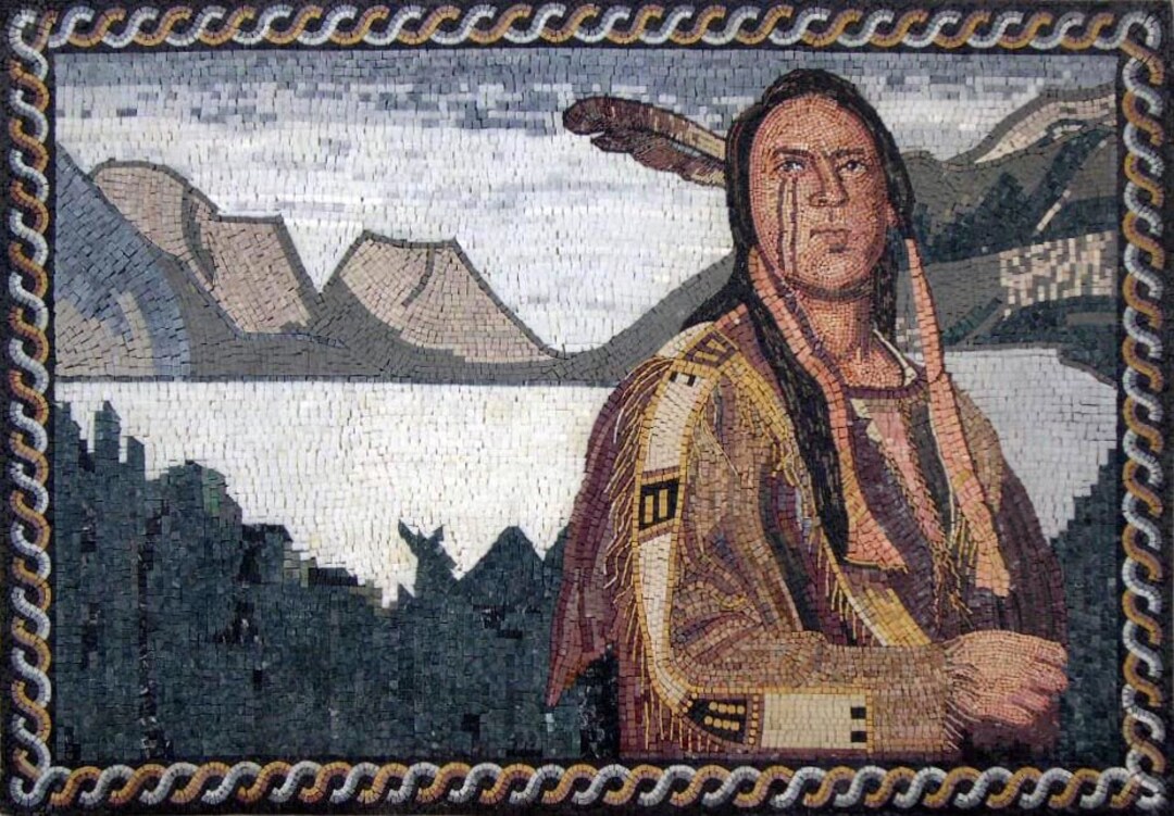 Native American Mosaic Art Portrait - Etsy