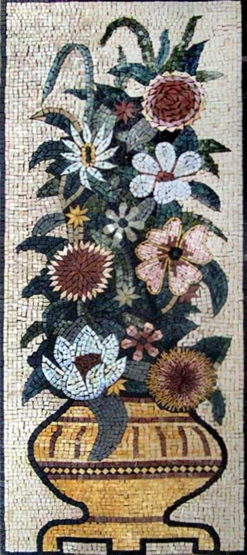 Camellias and Carnation Flower Mosaic - Etsy