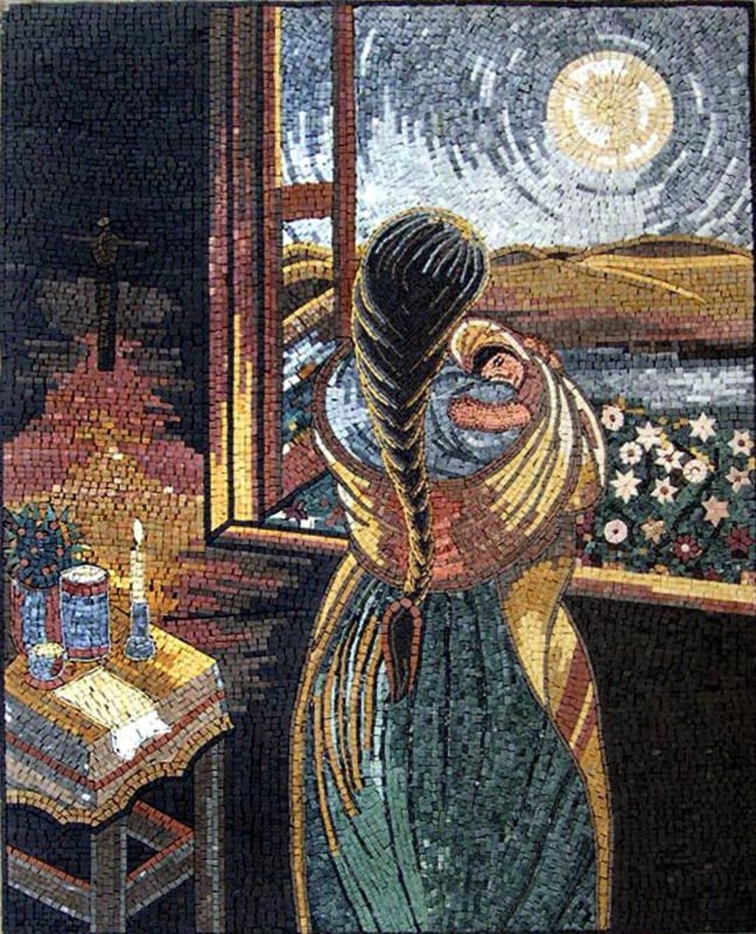 Mother and Child Mosaic Reproduction - Etsy