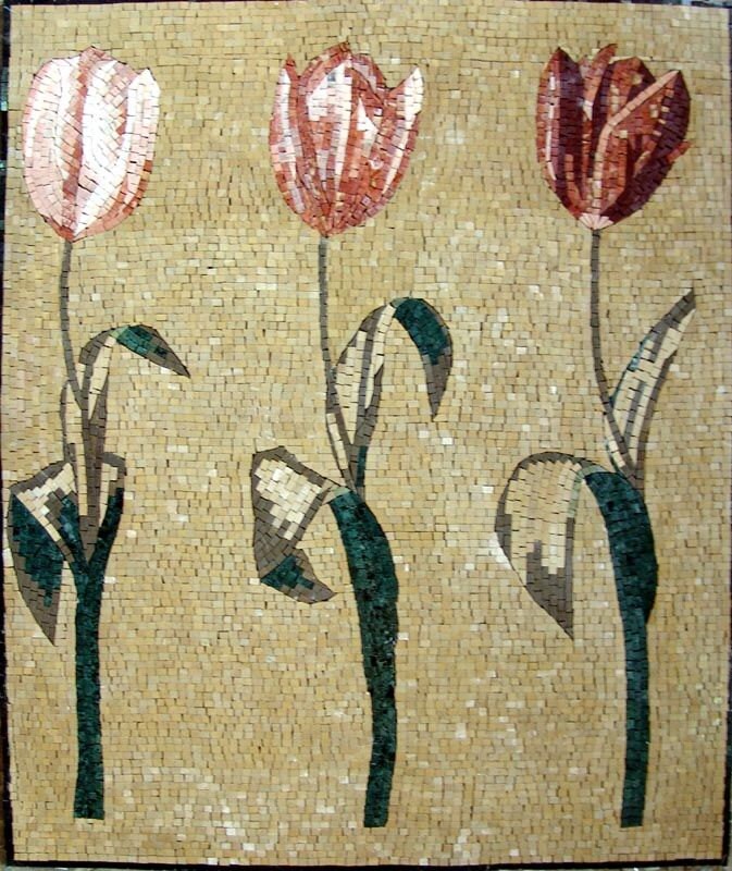 Tricolor Tulips Tile Mosaic Patterns - Etsy
