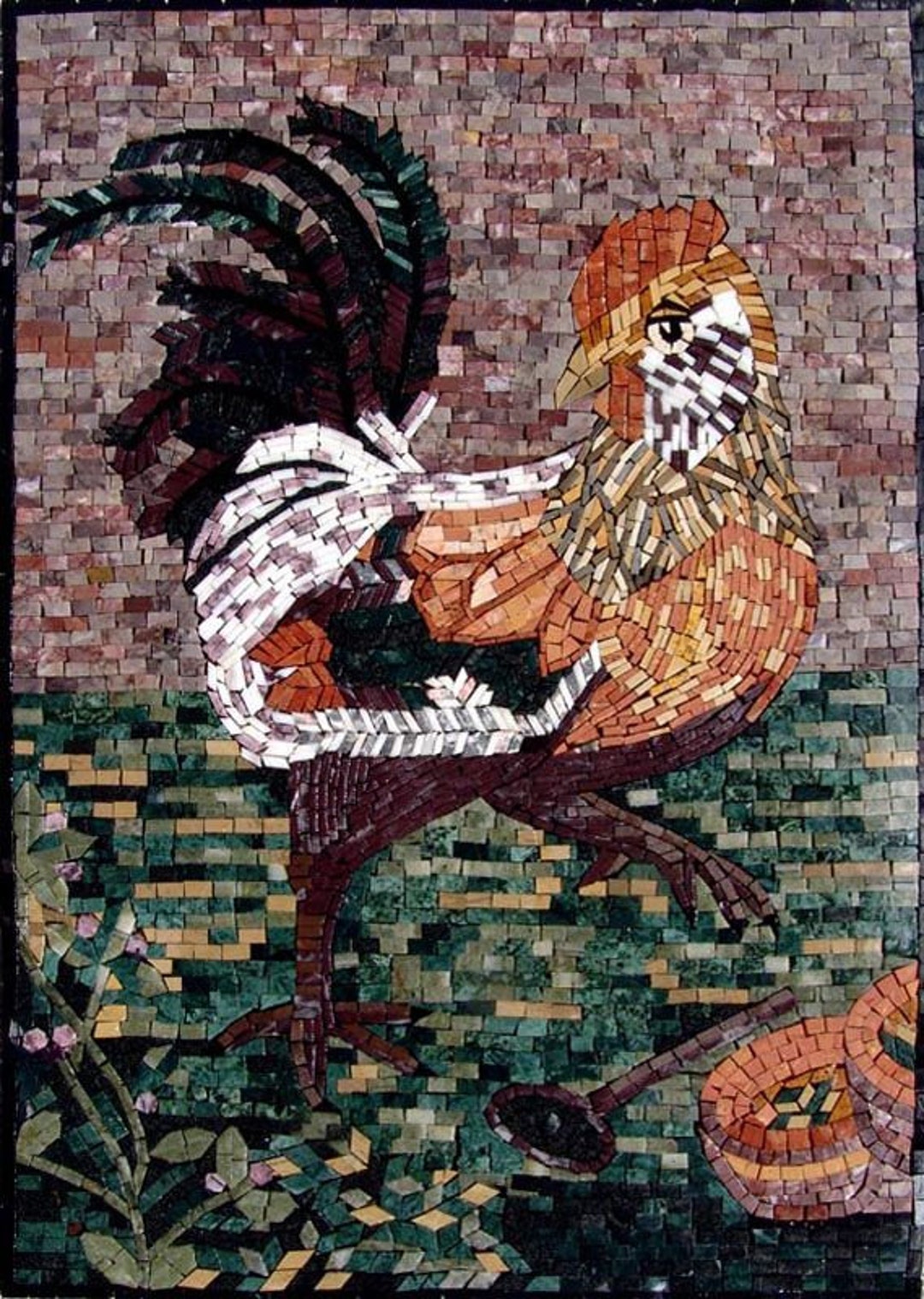 Rooster Mosaic - Marble Mosaic - Etsy