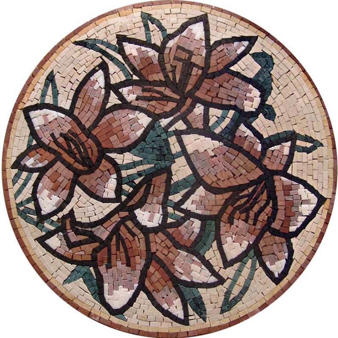 Flower Medallion Mosaic Tile Rugs - Etsy