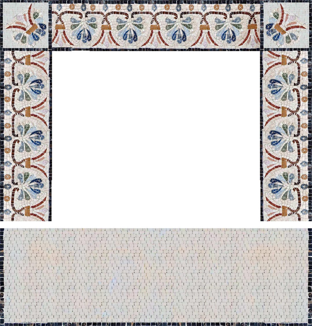 Fireplace Border Mosaic Art – Handmade Decorative Tile Border for Home ...