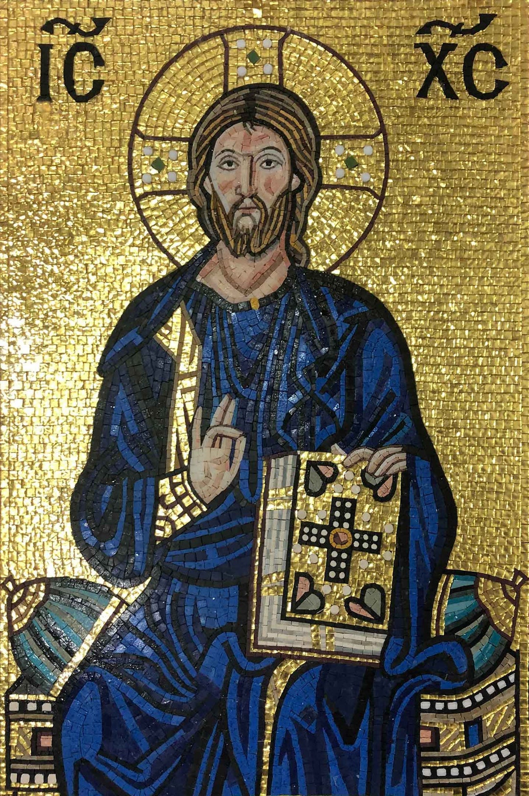 Mosaic Christ on Throne - Religious Art - Etsy