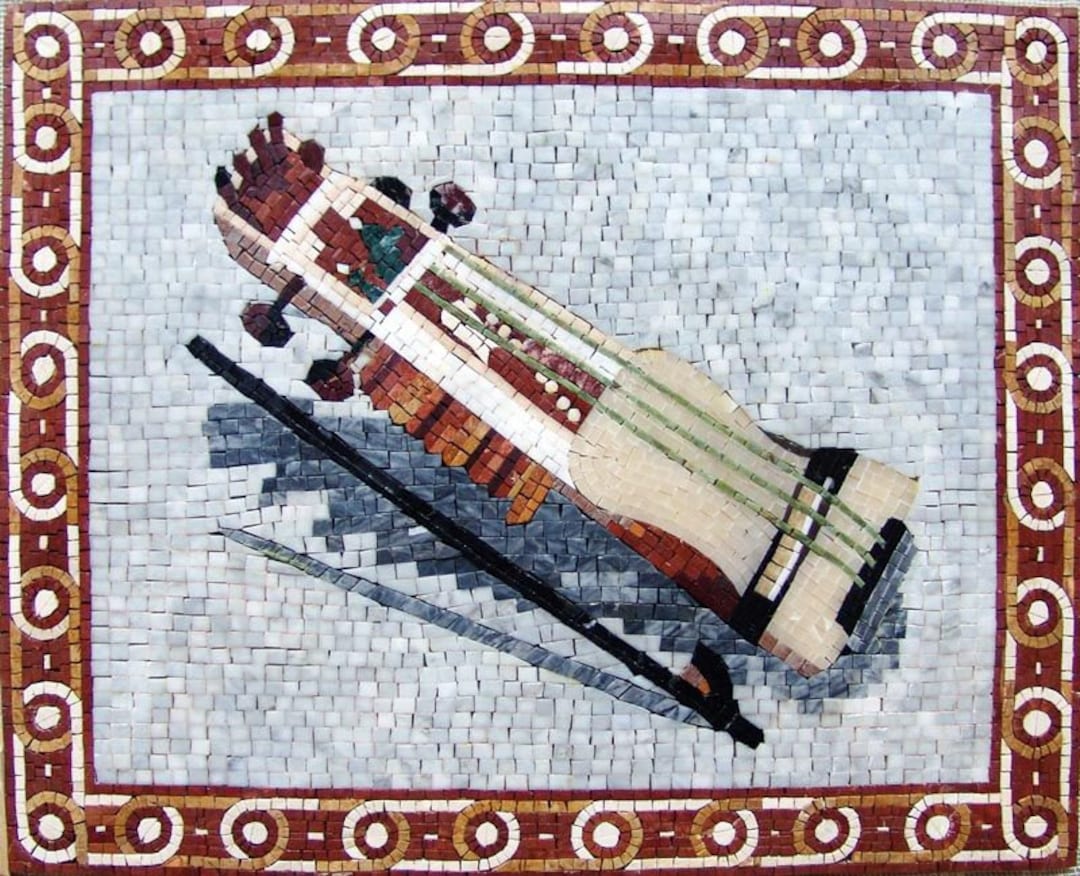 Musical Instrument Marble Mosaic Mural - Etsy