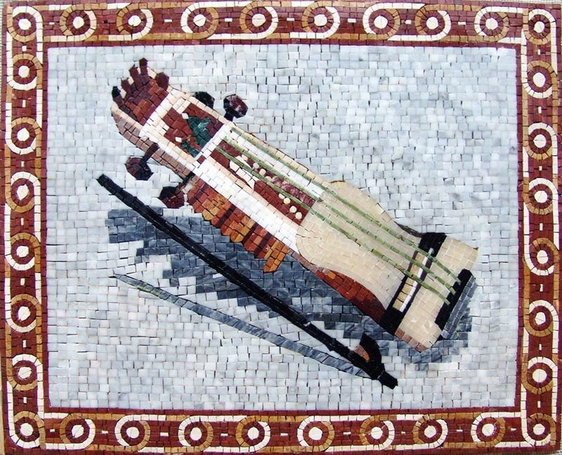 Musical Instrument Marble Mosaic Mural - Etsy