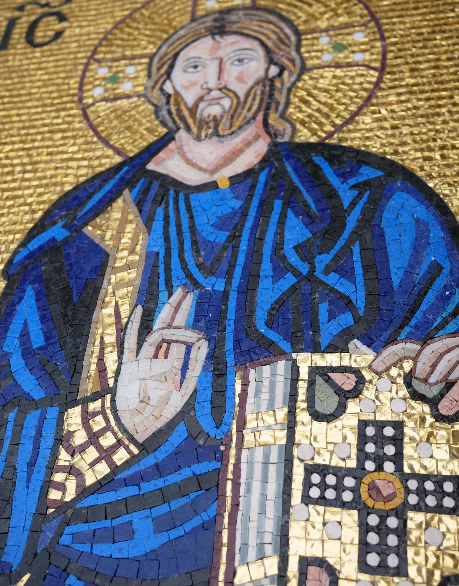Mosaic Christ On Throne Religious Art Etsy