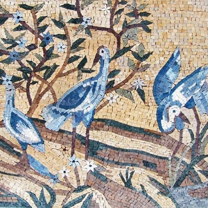 Mosaic Artwork - Three Blue Birds - Etsy