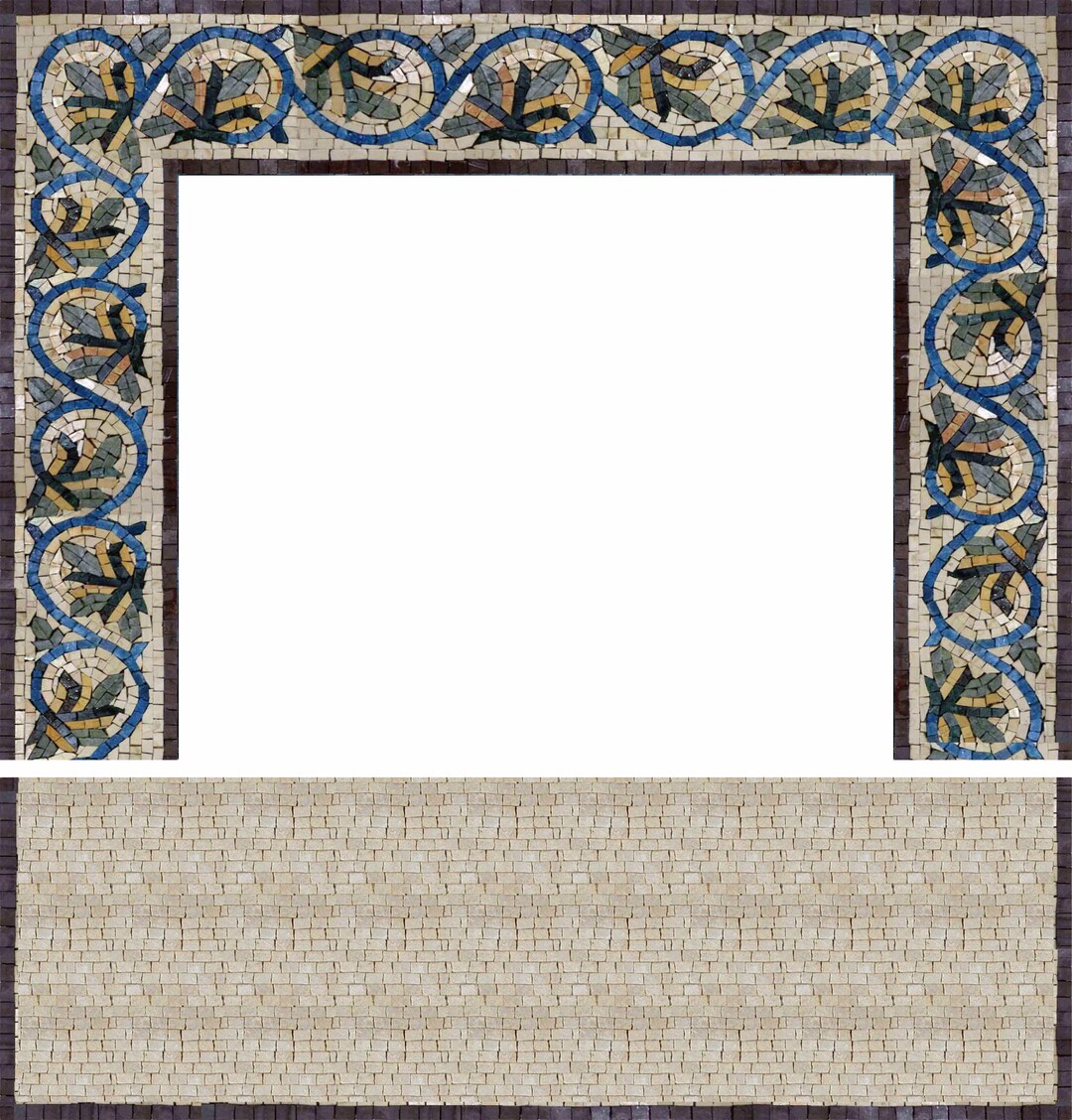 Marble Leaves Fireplace Border Mosaic – Handcrafted Tile Art for ...