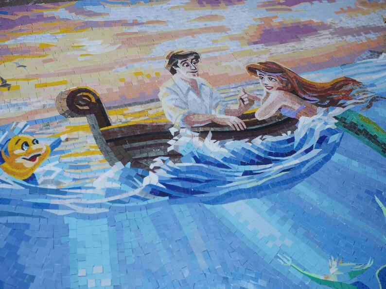 Ariel Marble Mosaic Art – Disney Children's Room Decor - Etsy