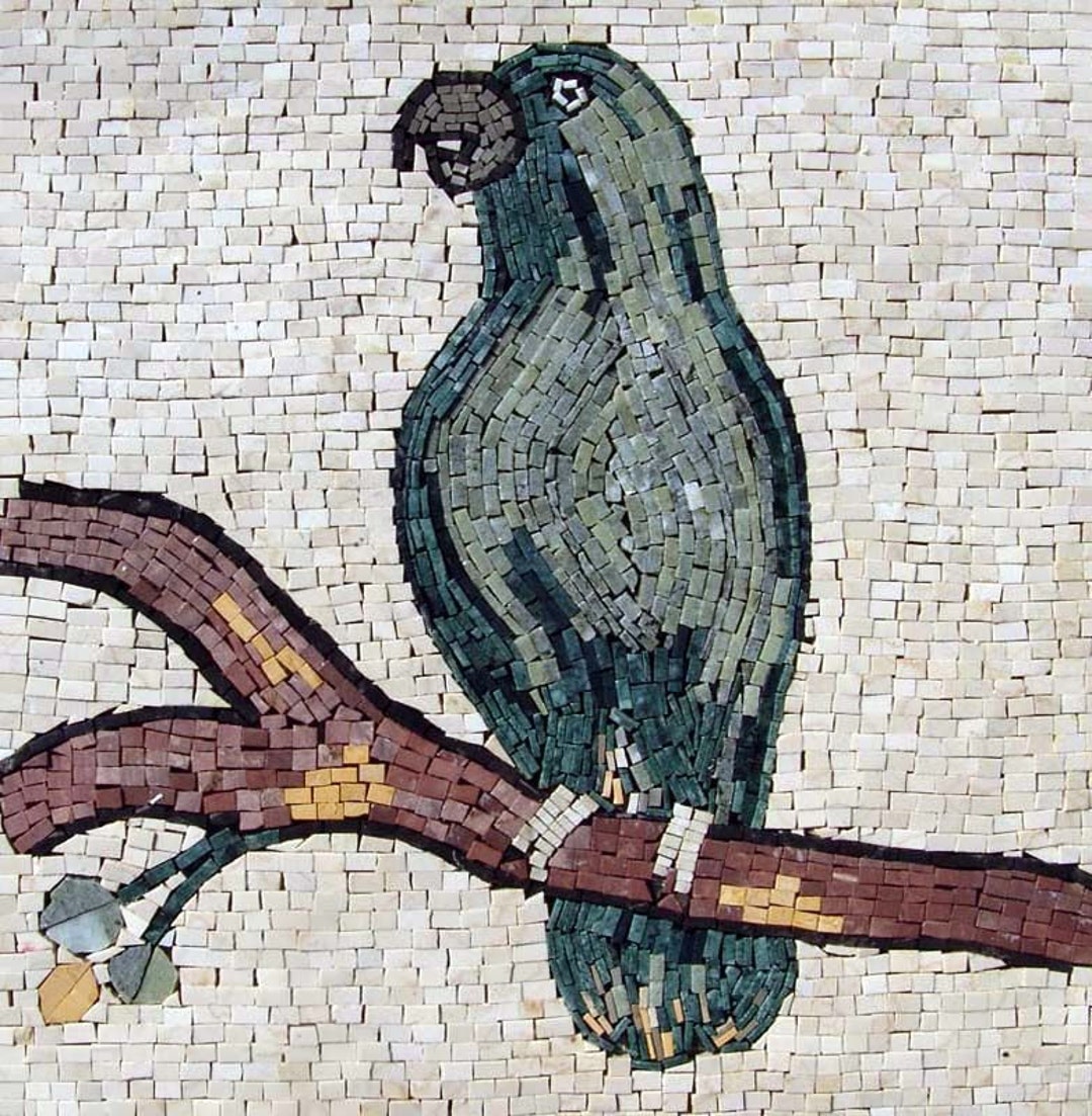 Green Parrot - Marble Mosaic - Etsy