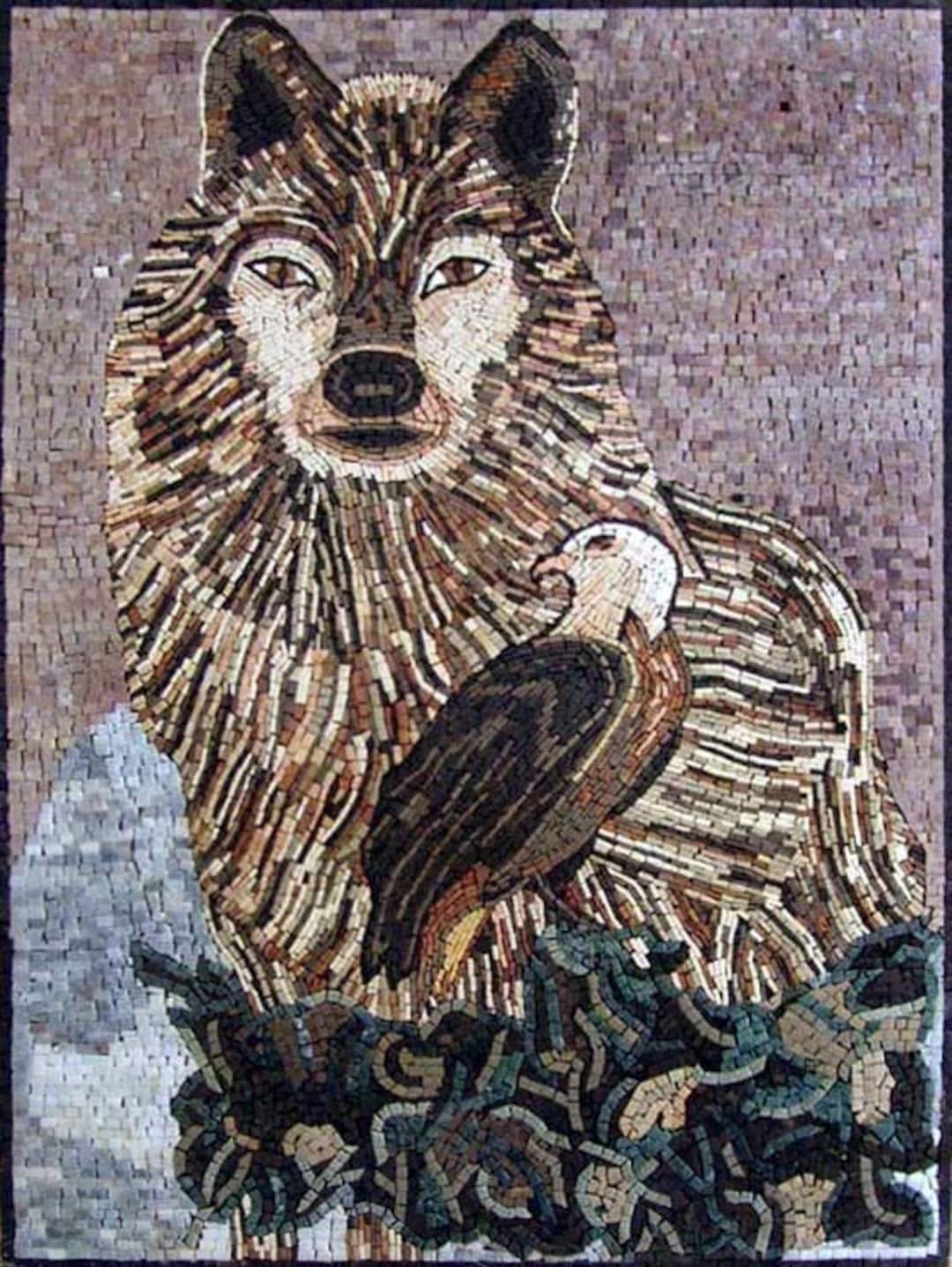 Mosaic Art - Wolf & Eagle - Etsy