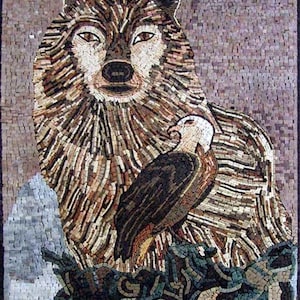 Mosaic Art - Wolf & Eagle - Etsy