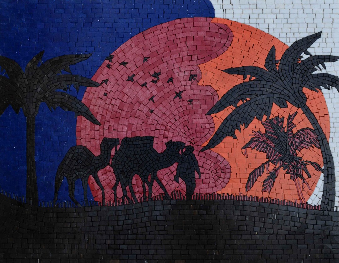 The Desert at Night Custom Mosaic Tile Art - Etsy