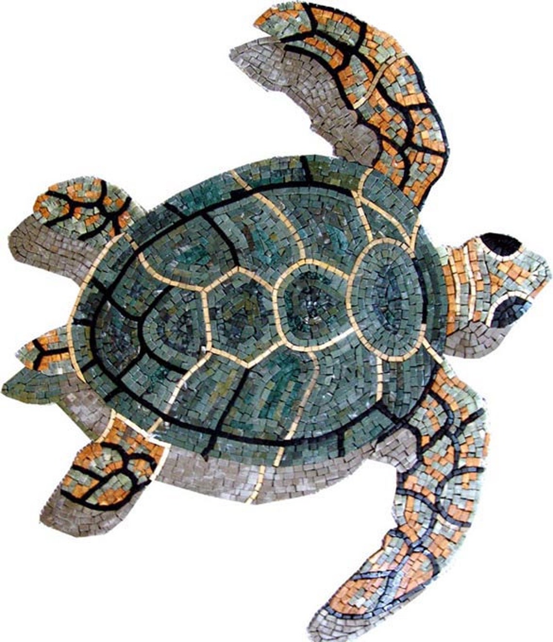 Marble Mosaic Sea Turtle | Etsy