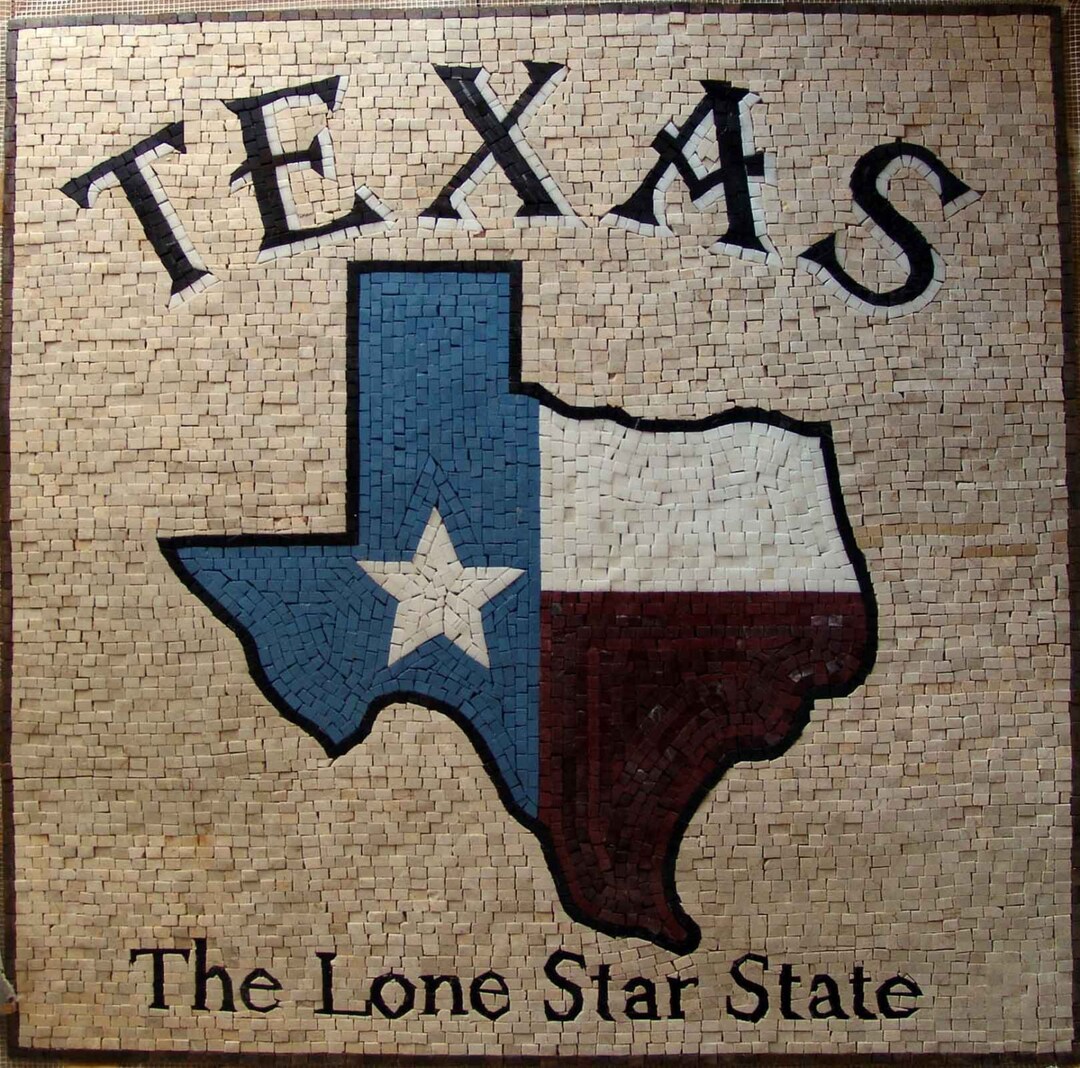 TEXAS Flag Marble Mosaic Art - Etsy